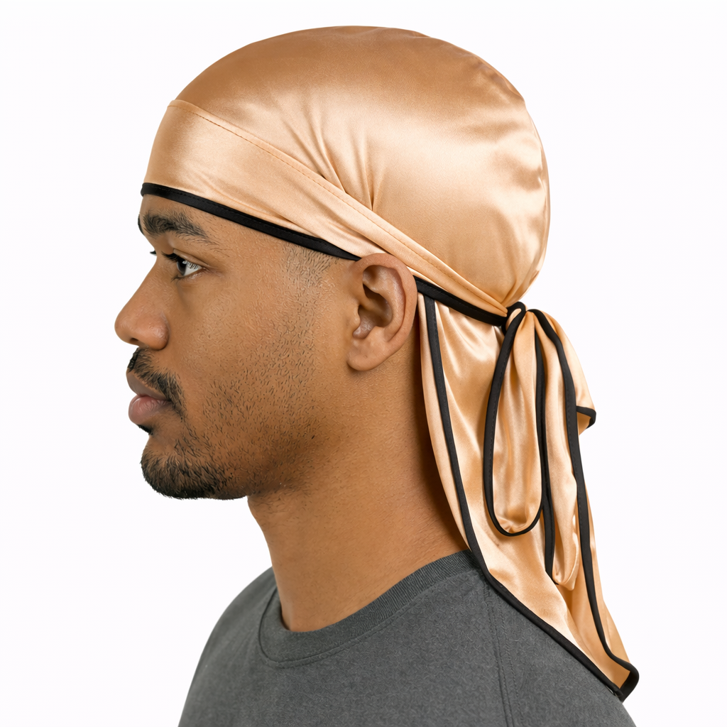 Gold & Black Satin Durag | OZ Durag