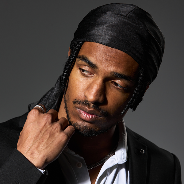 Kids Black Silk Durag | OZ Durag